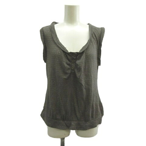 【中古】リュー・ドゥ・マリ・クレール RUE de marie claire ニット カットソー M グレー フレンチスリーブ ラメ入り Vネック /KK ■ECC002 レディース 【ベクトル 古着】 260316表記サイズM実寸サイズ身...