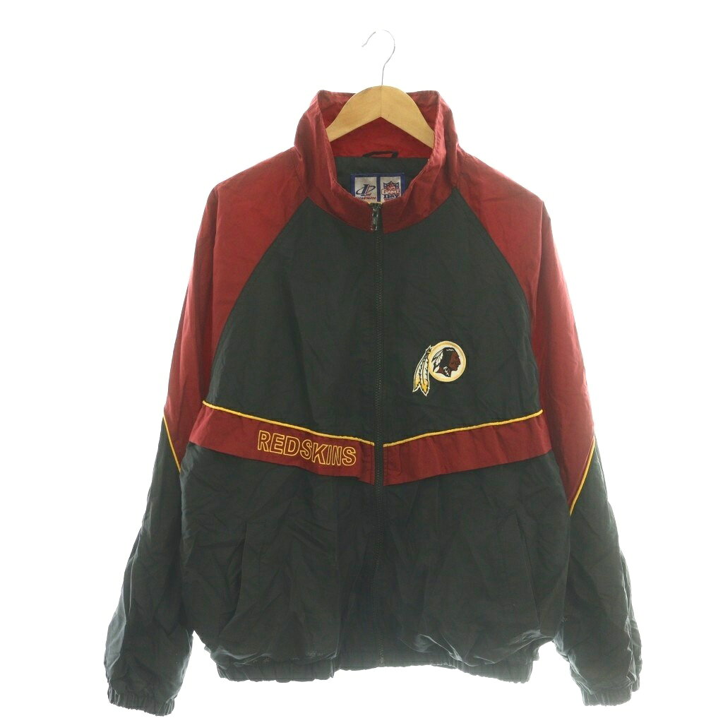 【中古】LOGO ATHLETIC. GAMEDAY ジャケット ブルゾン L レッド ブラック /DF ■ECA003 メンズ 【ベクトル 古着】 260319表記サイズL実寸サイズ身幅：63cm　着丈：66.5cm　ゆき丈：88cm　　...
