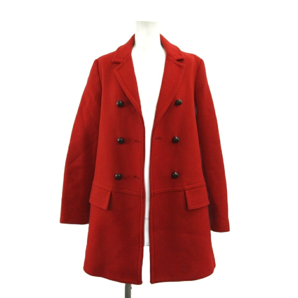 【中古】ザラウーマン ZARA WOMAN コート ハーフ ミドル s 赤 レッド ダブルブレスト 無地 長袖 /RK ■ECB002 レディース 【ベクトル 古着】 260331ブランドザラウーマン ZARA WOMAN表記サイズs実寸サ...