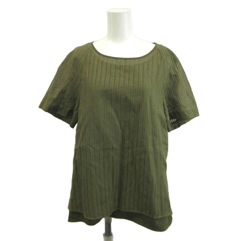 【中古】アマカ AMACA チュニックブラウス 38 緑 カーキ ラウンドネック 半袖 /YU ■ECC003 レディース 【ベクトル 古着】 260410ブランドアマカ AMACA表記サイズ38実寸サイズ身幅：47cm　着丈：60cm　ゆ...