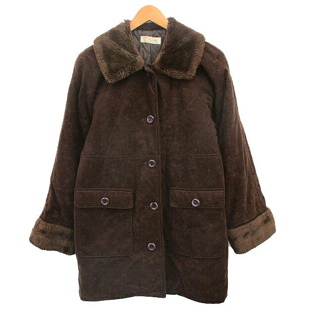 【中古】ラムロッサ RAMLOSSA 中綿 コート ミドル丈 シンプル M ブラウン 茶 /KT5 ■GY59 レディース 【ベクトル 古着】 260418表記サイズM実寸サイズ身幅：約50cm　着丈：約80cm　ゆき丈：約81cm　　素材...