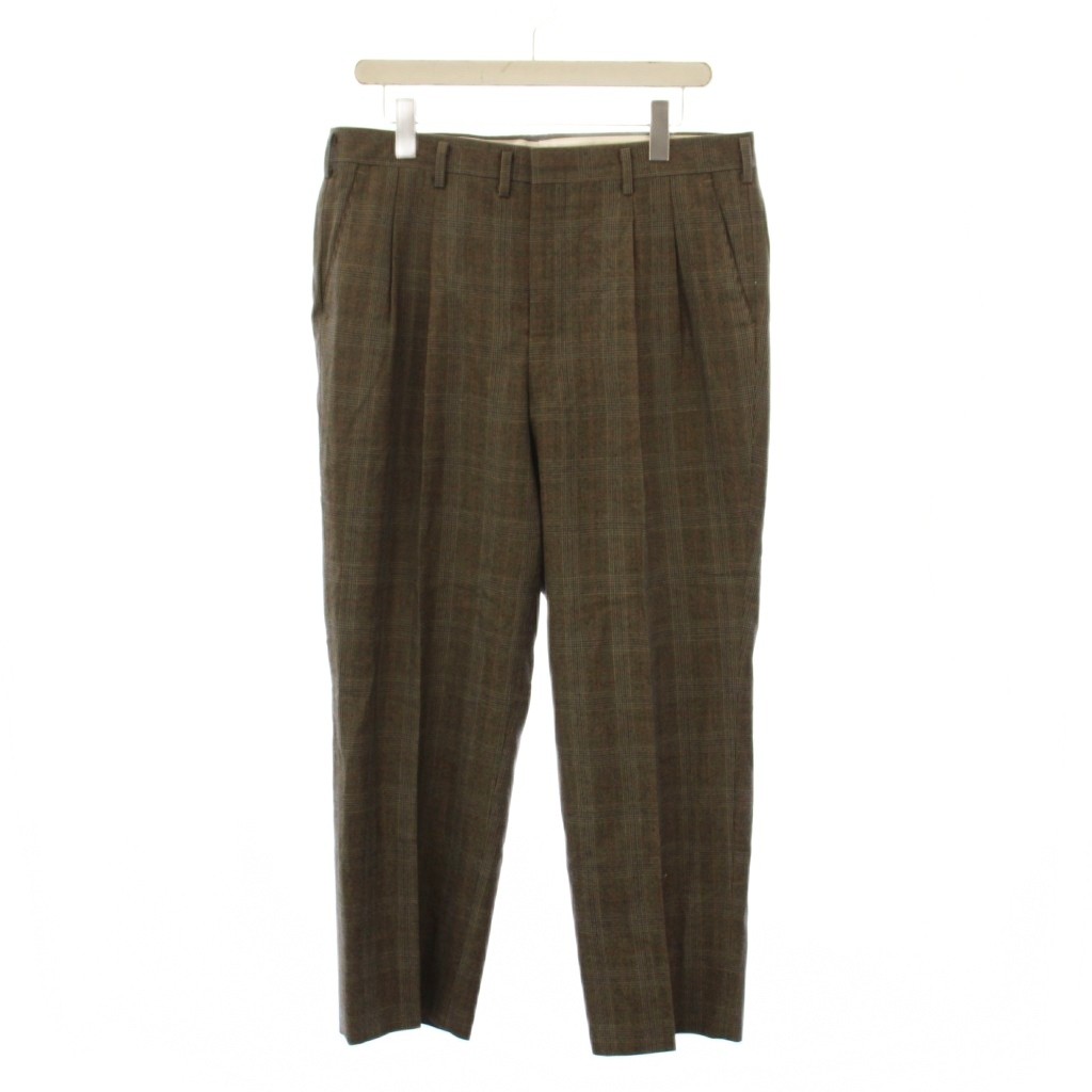 【中古】ダックス DAKS パンツ ウール 88 茶 ブラウン チェック柄 プリーツ 長ズボン /LP ■ECB003 メンズ 【ベクトル 古着】 260406ブランドダックス DAKS表記サイズ88実寸サイズウエスト：90cm　もも幅：3...