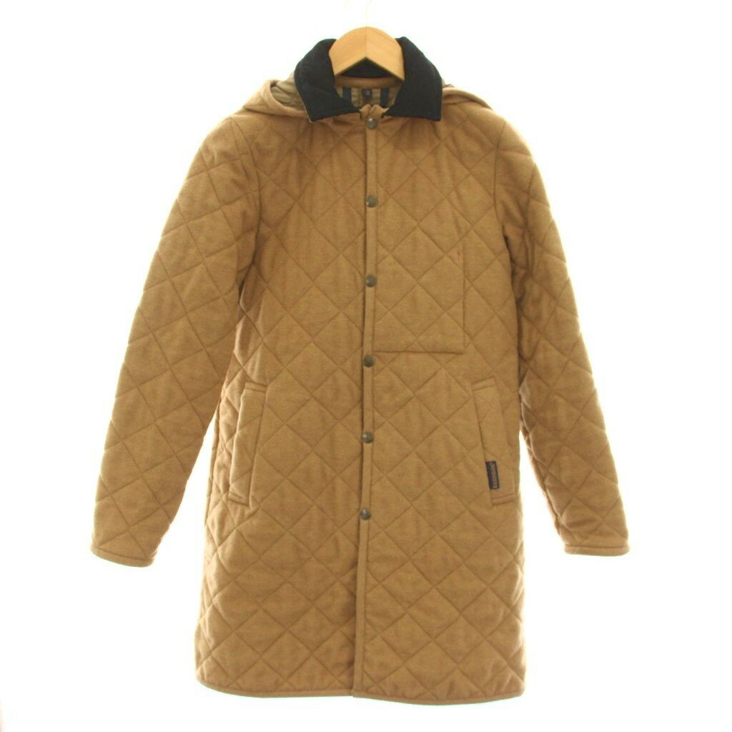 【中古】ラベンハム LAVENHAM キルティングコート 中綿 ウール アウター 10 38 ベージュ ブラウン フード付き 長袖 16-020-210-0007-3-0 /YM ■ECD003 レディース 【ベクトル 古着】 260407...