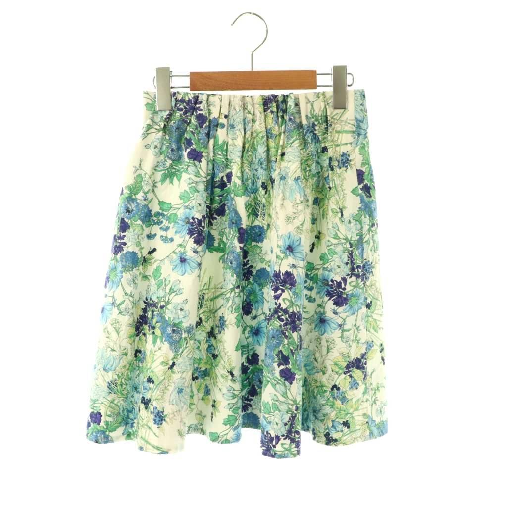 【中古】プチメゾン PetitMaison スカート 花柄 膝丈 フレア 9 ホワイト マルチカラー /DO ■ECB004 レディース 【ベクトル 古着】 260428表記サイズ9実寸サイズウエスト：約55〜cm　ヒップ：90cm　スカー...