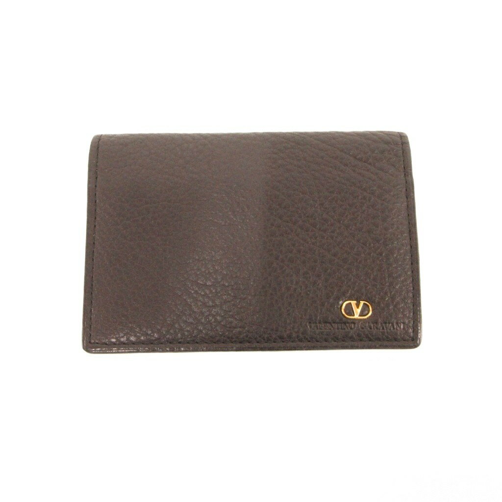 【中古】ヴァレンティノ ガラヴァーニ VALENTINO GARAVANI 名刺入れ カードケース 黒 ブラック シボ加工 ロゴ入り /NU ■ECG003 メンズ 【ベクトル 古着】 260502ブランドヴァレンティノ ガラヴァーニ VA...