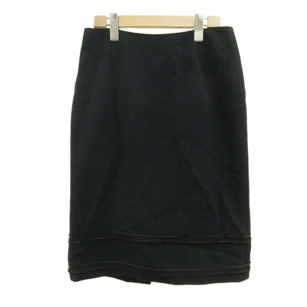 【中古】コルニーチェ CORNICE スカート 40 黒 ブラック 織り柄 裾切り替え タイトシルエット /PP ■ECB001 レディース 【ベクトル 古着】 260506表記サイズ40実寸サイズウエスト：約70cm　ヒップ：約84cm　...