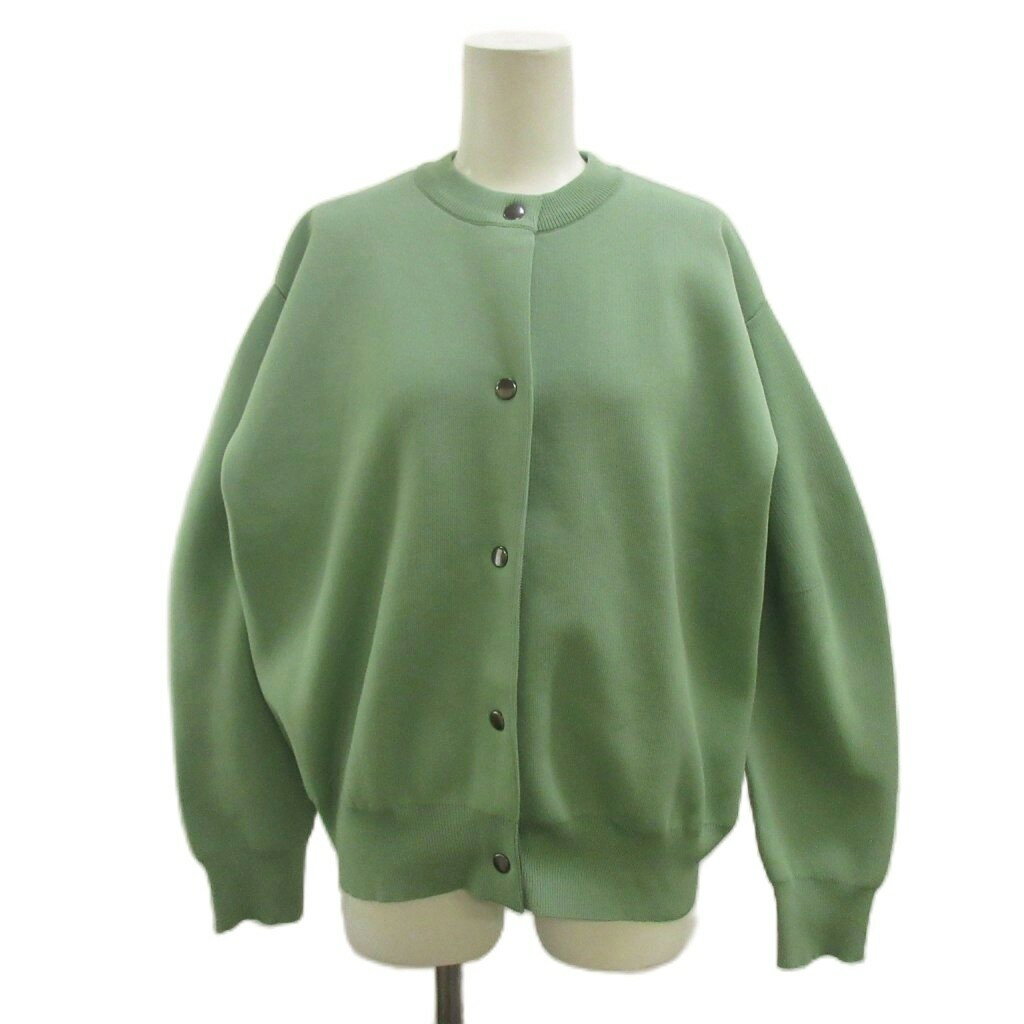 【中古】クロシェ CLOCHE カーディガン 2 緑 グリーン ノーカラー 長袖 ボタンフロント /PP レディース 【ベクトル 古着】 260508表記サイズ2実寸サイズ肩幅：約47cm　身幅：約61cm　着丈：約55cm　袖丈：約57c...
