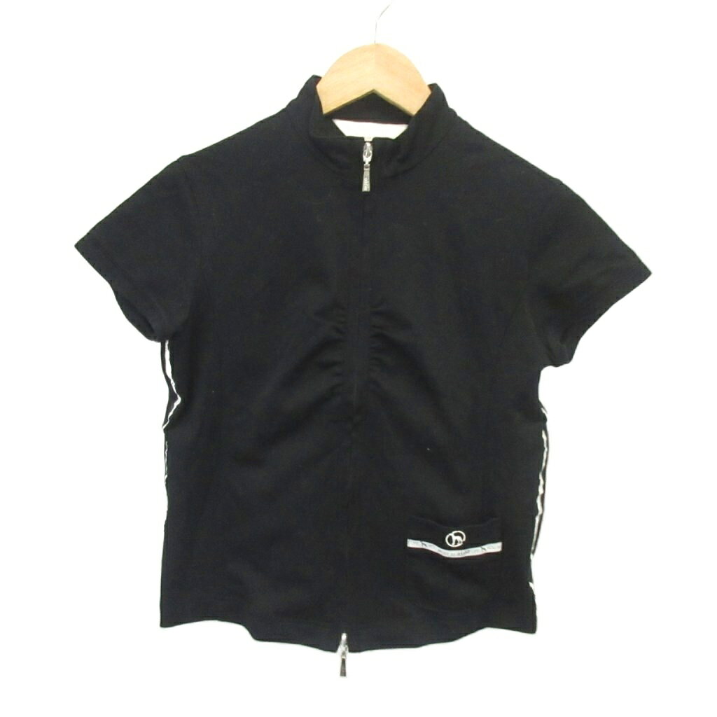 【中古】アダバット adabat ポロシャツ 黒 ブラック 半袖 スタンドカラー ジップアップ /NP ■ECC002 レディース 【ベクトル 古着】 260519ブランドアダバット adabat表記サイズサイズなし（実寸サイズをご確認下さ...