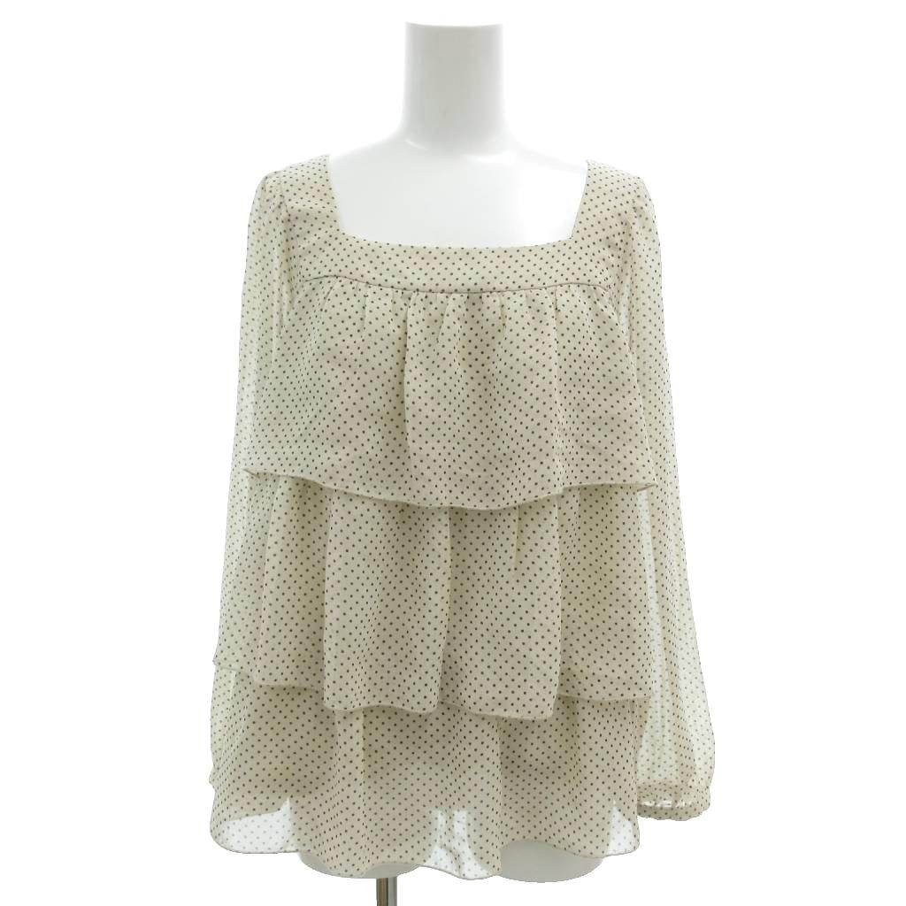 【中古】ナチュラルビューティーベーシック NATURAL BEAUTY BASIC 美品 ブラウス S ベージュ ドット柄 ティアードフリル 長袖 /NL ■ECC005 レディース 【ベクトル 古着】 260526ブランドナチュラルビュー...