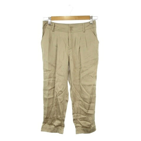 【中古】エマジェイムス EMMAJAMES パンツ 9 ベージュ 無地 プリーツ クロップド丈 ツータック 光沢感 /MN19 ■ECB005 レディース 【ベクトル 古着】 260601ブランドエマジェイムス EMMAJAMES表記サイズ...