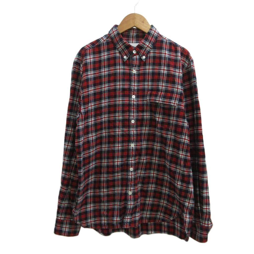 【中古】ピルグリムサーフ+サプライ Pilgrim Surf+Supply ネルシャツ S 赤 レッド チェック柄 ボタンダウン 長袖 起毛 /PP ■GY70 メンズ 【ベクトル 古着】 260603ブランドピルグリムサーフ+サプライ P...