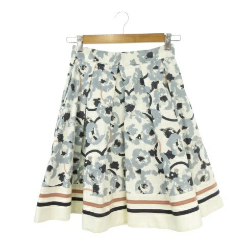 【中古】ジルスチュアート JILL STUART スカート 2 水色 ブルー 白 ホワイト 花柄 プリーツ フレア ライン /AH13 ■ECA006 レディース 【ベクトル 古着】 260618ブランドジルスチュアート JILL STUA...