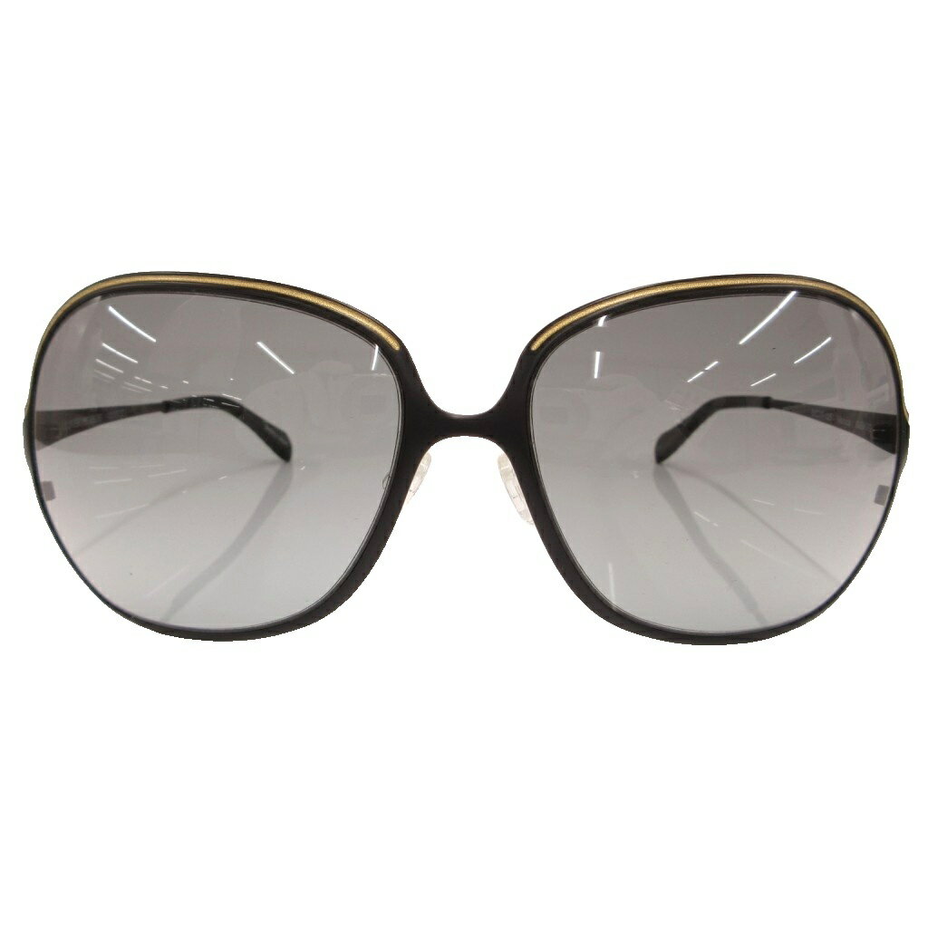 【中古】オリバーピープルズ OLIVER PEOPLES ヴィアンカ サングラス アイウェア 眼鏡 61□17-125 オーバル型 オーバーサイズ メタルフレーム グラデーションレンズ ブラック ゴールドカラー 140992 /SD ■GY...
