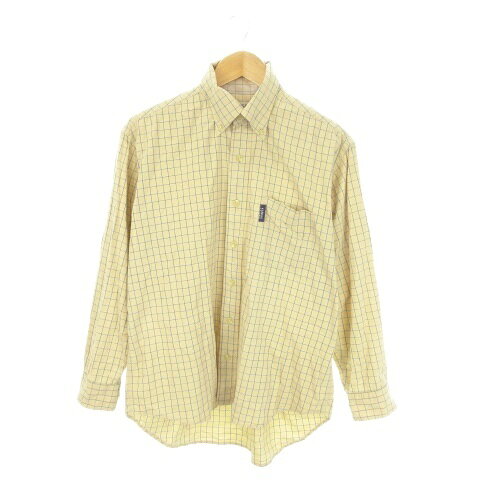 【中古】カンサイジーンズ KANSAI JEANS シャツ M ベージュ チェック柄 ボタンダウン 長袖 /MN25 ■ECB006 メンズ 【ベクトル 古着】 260625ブランドカンサイジーンズ KANSAI JEANS表記サイズM実寸...