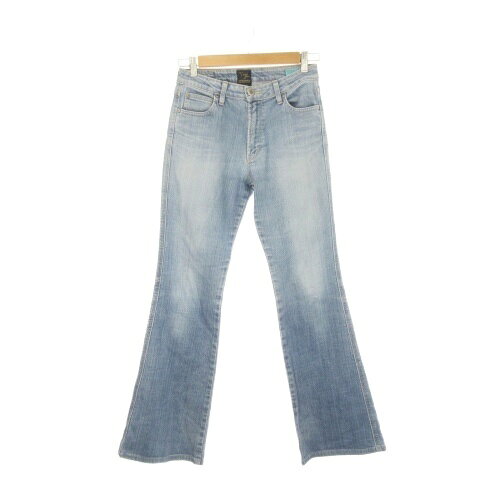 【中古】サムシング something Venus Jean デニム ジーンズ 29×32 青 ブルー インディゴ ケミカル フレア 無地 /CK43 ■ECB006 レディース 【ベクトル 古着】 260625ブランドサムシング some...