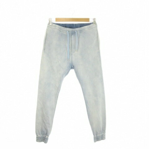【中古】モンキータイム MONKEY TIME アローズ ST TCR TWILL SKINNY JOGGER ジョガーパンツ M 青 ブルー インディゴ ケミカル ドローストリング 無地 /CK18 ■ECB006 メンズ 【ベクトル 古...