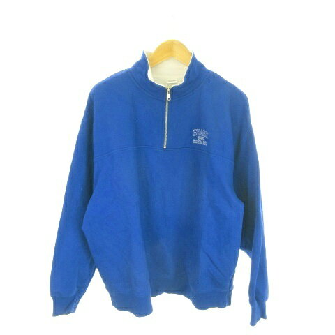 【中古】ロデオクラウンズワイドボウル RODEO CROWNS WIDE BOWL RCWB SHARE HALF ZIPスウェット トレーナー F 青 ブルー ハーフジップ ハイネック 長袖 刺繍 /MN25 ■ECB006 メンズ レデ...