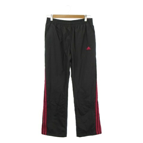 【中古】アディダス adidas climastorm パンツ ロング丈 ウィンドブレーカー 裏起毛 スポーツウエア L 黒 ブラック サイドライン /AH29 ■ECB006 レディース 【ベクトル 古着】 260630ブランドアディダス...
