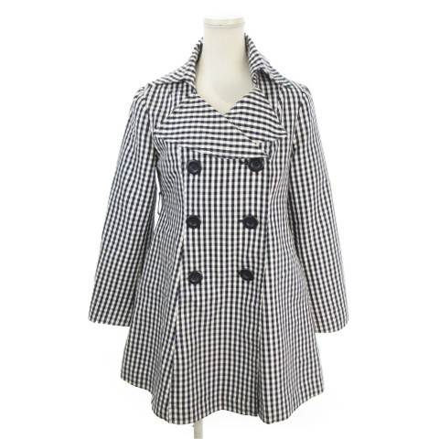 【中古】セシルマクビー CECIL McBEE トレンチコート M 青 ブルー チェック柄 ダブルブレスト 長袖 /AH38 ■ECB006 レディース 【ベクトル 古着】 260702ブランドセシルマクビー CECIL McBEE表記サイ...