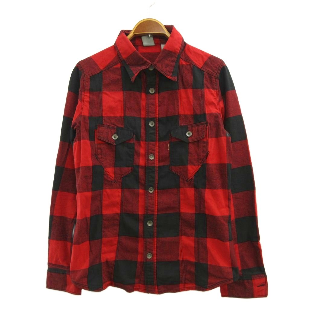 【中古】リーバイスエンジニアドジーンズ Levi's Engineered Jeans シャツ 長袖 チェック柄 L 赤 レッド 黒 ブラック /XZ ■GY70 メンズ 【ベクトル 古着】 260709ブランドリーバイスエンジニアドジーン...