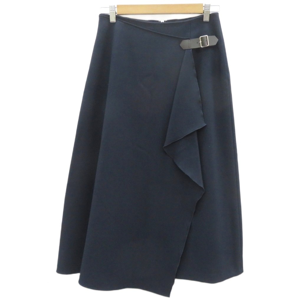 【中古】ビアッジョブルー Viaggio Blu フレアスカート ロング丈 2 紺 ネイビー ラップスカート風 /SM49 ■GY70 レディース 【ベクトル 古着】 260715ブランドビアッジョブルー Viaggio Blu表記サイズ2...