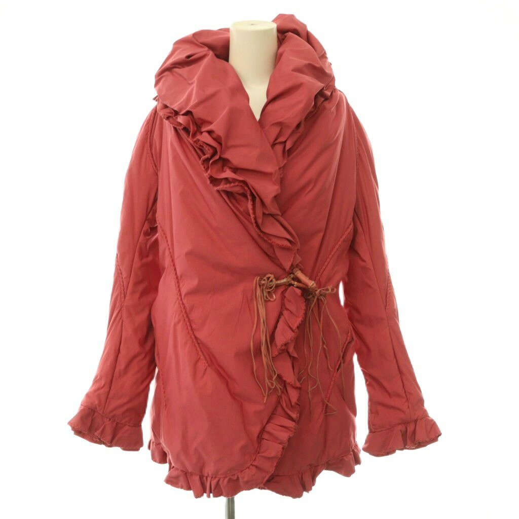 【中古】エルマノシェルビーノ ERMANNO SCERVINO フリル中綿ジャケット コート ミドル丈 アウター 40 ピンク /HS ■GY62 レディース 【ベクトル 古着】 260714ブランドエルマノシェルビーノ ERMANNO S...