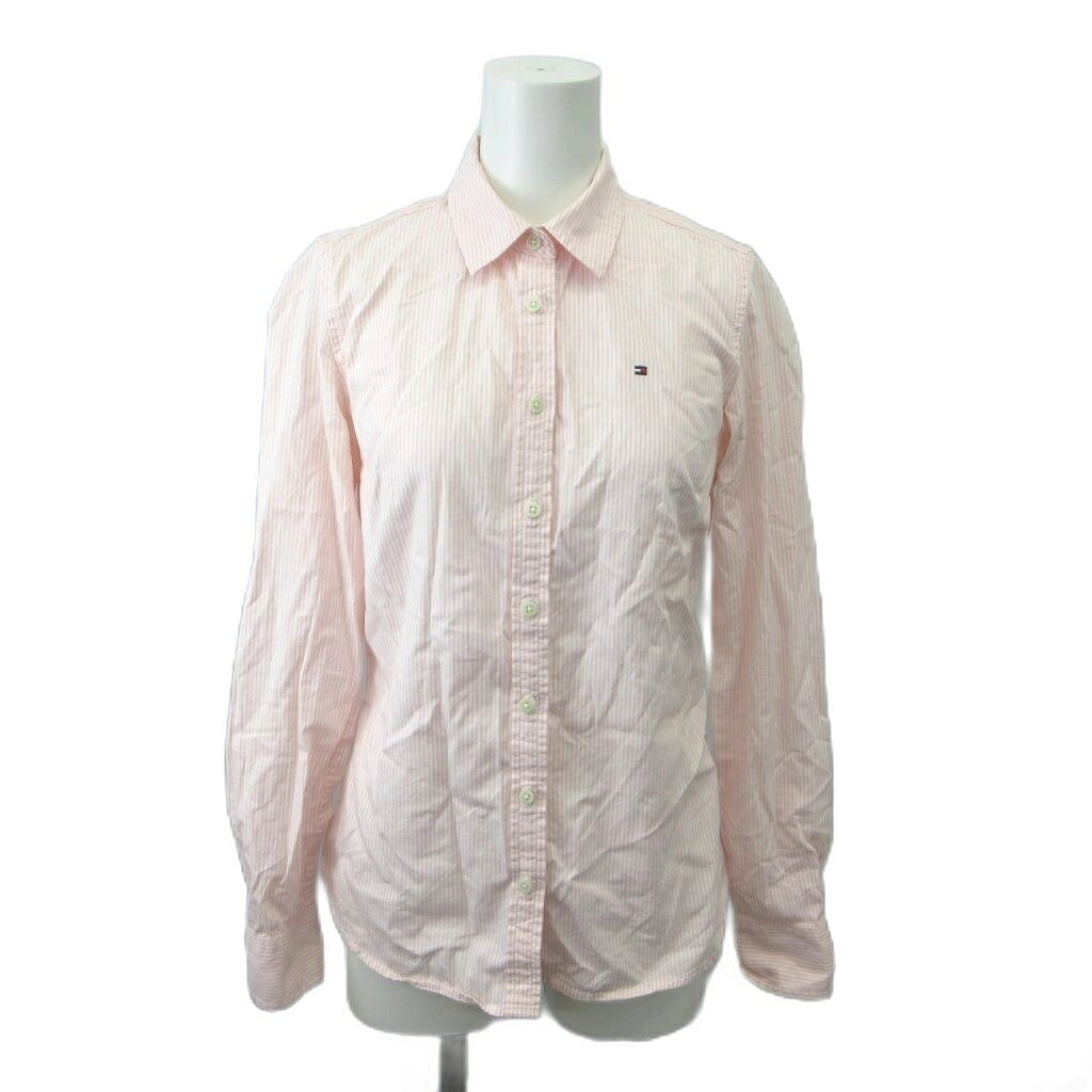 【中古】トミーヒルフィガー TOMMY HILFIGER シャツ ブラウス XXS ピンク ストライプ柄 レギュラーカラー 長袖 /RN ■ECC007 レディース 【ベクトル 古着】 260724ブランドトミーヒルフィガー TOMMY H...