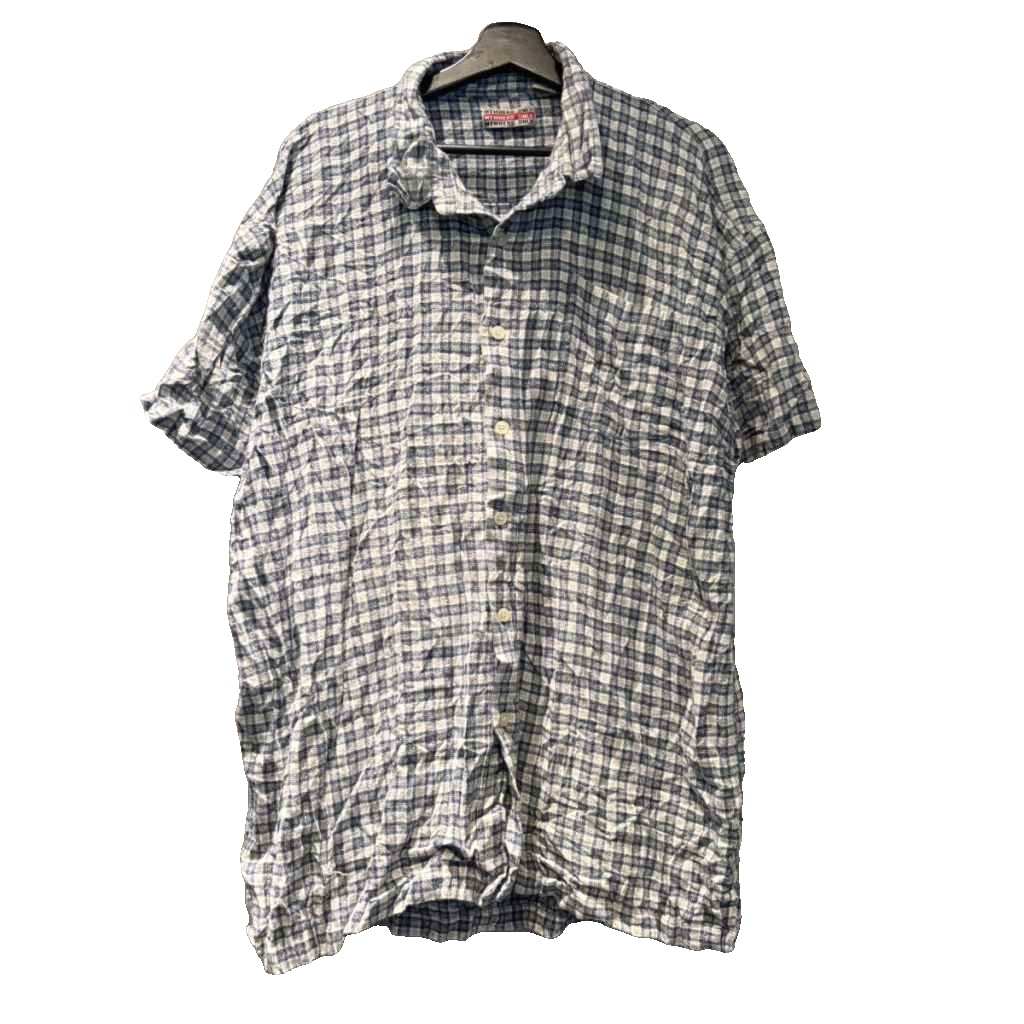 【中古】MEMBERS ONLY チェックシャツ 半袖 4XL グレー ■GY06 メンズ 【ベクトル 古着】 260708表記サイズ4XL 実寸サイズ肩幅：59cm　身幅：59cm　着丈：80cm　袖丈：26cm　　素材コットン色グレー状...