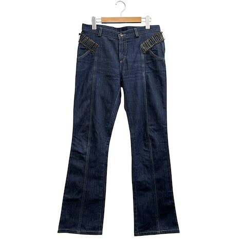 【中古】ジャンフランコフェレ GIANFRANCO FERRE デニムパンツ ジーンズ 安全ピン装飾 ブルー サイズ31 イタリア製 メンズ 【ベクトル 古着】 260706ブランドジャンフランコフェレ GIANFRANCO FERRE表記...
