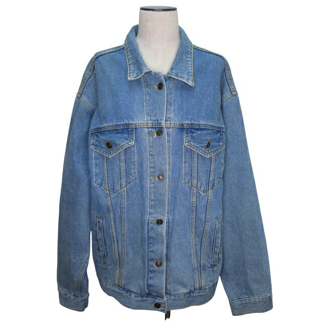 【中古】デニムアンドエニーウェンズデーブラック DENIM＆ANY WEDNESDAY BLACK 長袖 デニムジャケット Gジャン オーバーサイズ XLサイズ相当 ブルー系 k34225 0121 レディース 【ベクトル 古着】 2601...