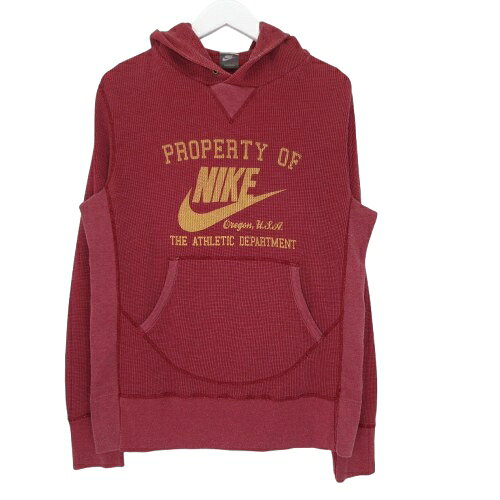 【中古】ナイキ NIKE 長袖 ワッフル サマールパーカー プルオーバー トップス ヴィンテージ風 ロゴ Mサイズ バーガンディ vt031716626 0529 メンズ 【ベクトル 古着】 260529ブランドナイキ NIKE表記サイズM...