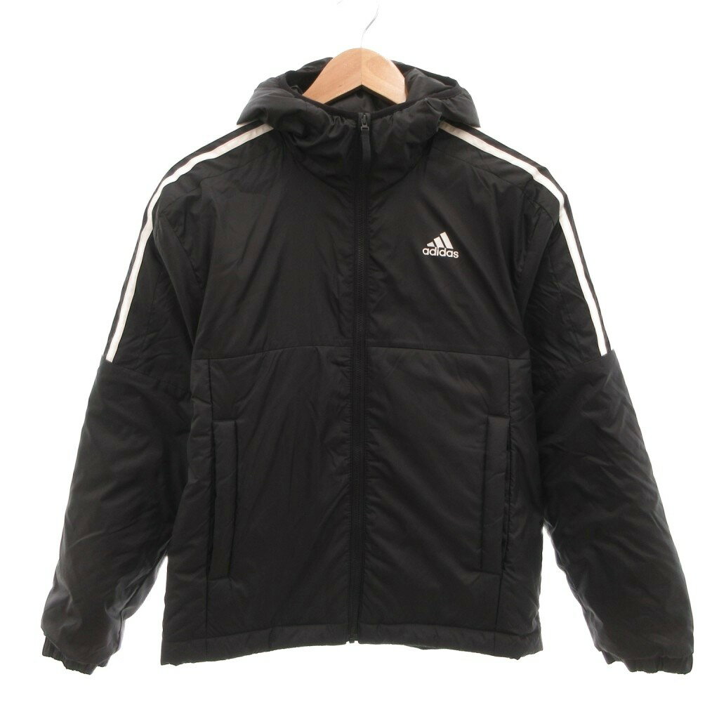 【中古】アディダス adidas エッセンシャルズ インサレーテッド フードジャケット S 黒 ブラック フード付き 3本ライン /TQ ■IBO91 メンズ 【ベクトル 古着】 260508ブランドアディダス adidas表記サイズS実寸...