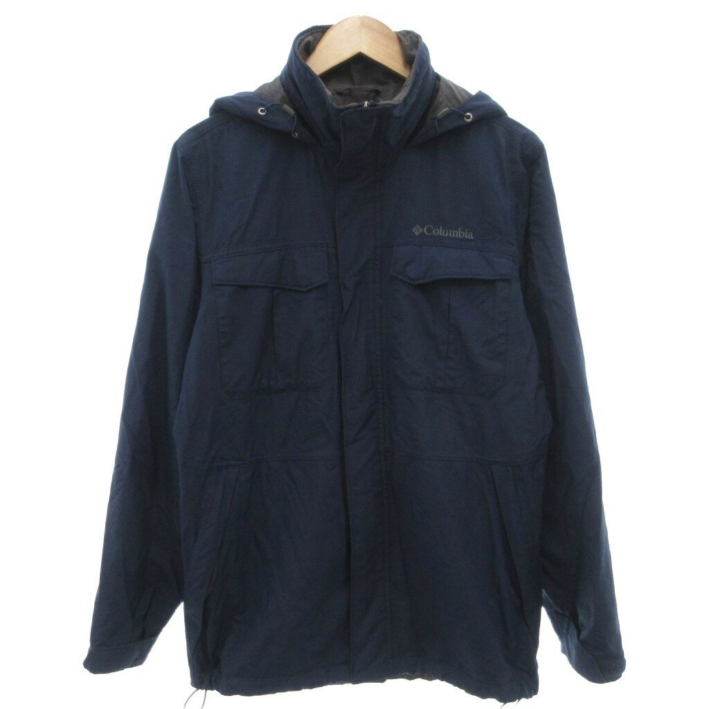 【中古】コロンビア Columbia ジャケット ブルゾン S 紺 ネイビー フード付き 長袖 RM2152 /NL メンズ 【ベクトル 古着】 260519ブランドコロンビア Columbia表記サイズS実寸サイズ肩幅：46cm　身幅：6...