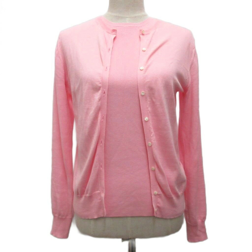 【中古】ボールジー BALLSEY トゥモローランド 美品 アンサンブルニット カーディガン クルーネック セーター ノースリーブ コットン S ピンク 11-02-52-02106 レディース 【ベクトル 古着】 260530ブランドボー...