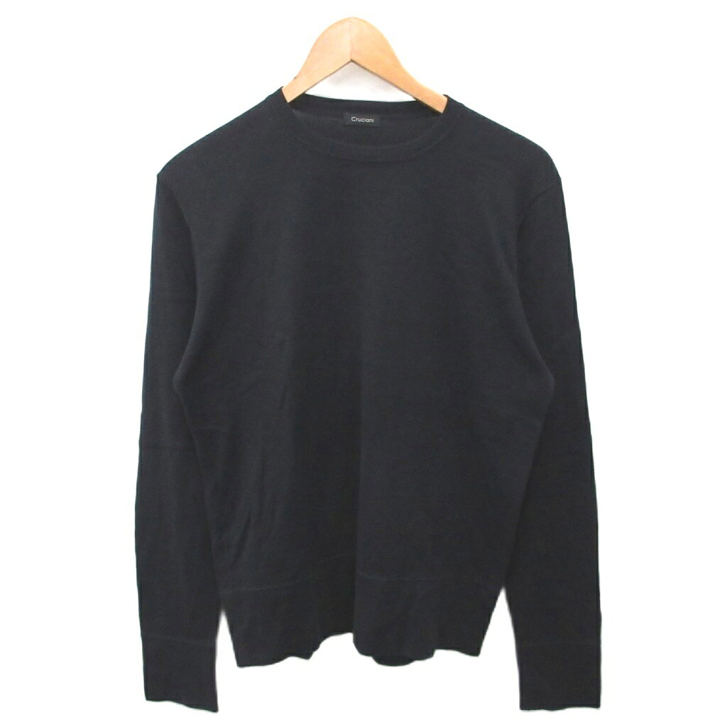 【中古】クルチアーニ cruciani コットンニット セーター 長袖 クルーネック 48 ダークネイビー 1112-399-0819 ■IBO97 メンズ 【ベクトル 古着】 260612ブランドクルチアーニ cruciani表記サイズ4...