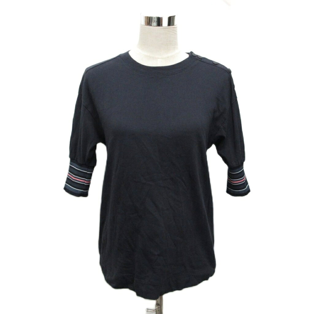 【中古】スポーツマックスコード マックスマーラ SPORTMAX CODE カットソー Tシャツ 半袖 切替 リブ 紺 ネイビー レディース 【ベクトル 古着】 260810ブランドスポーツマックスコード マックスマーラ SPORTMAX ...