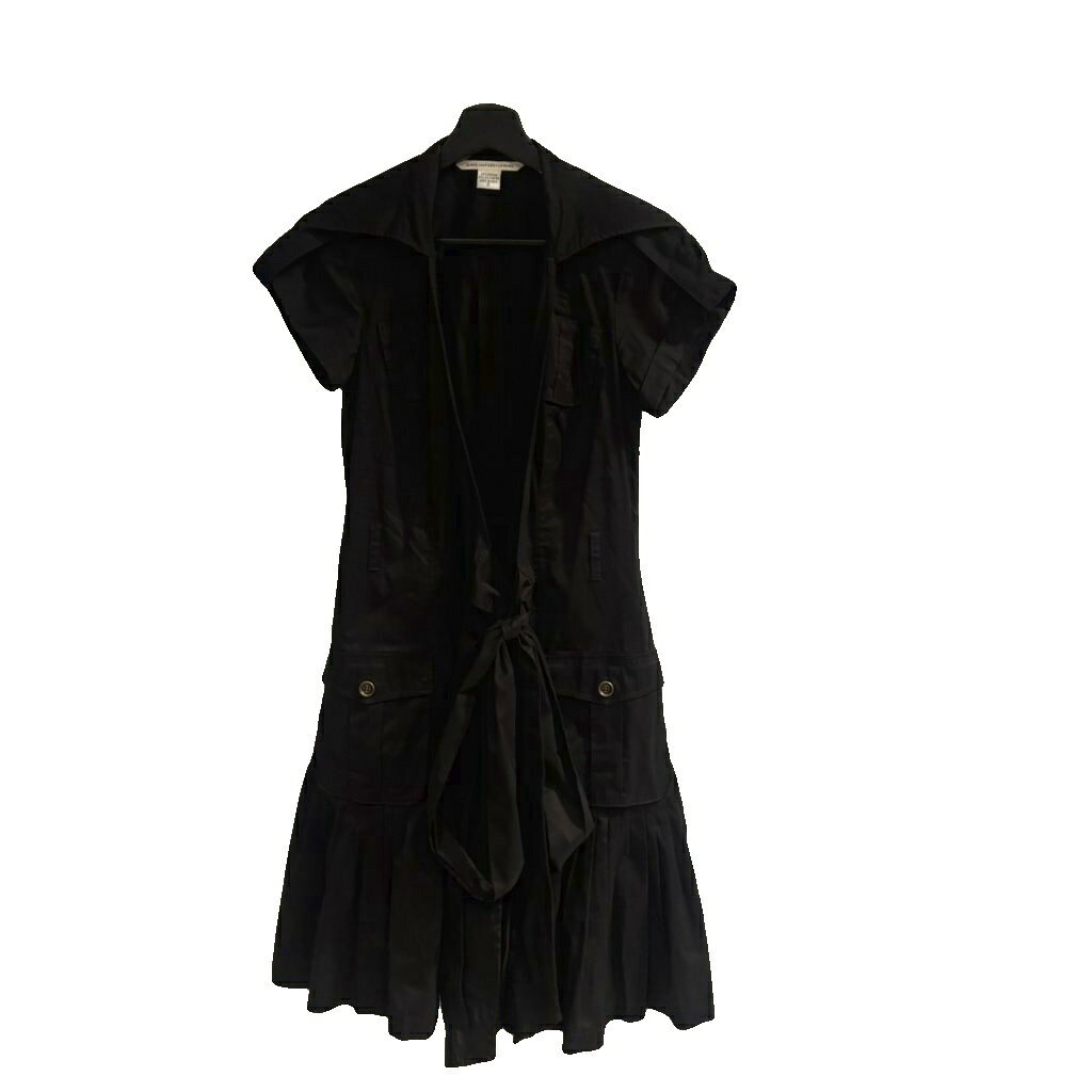 【中古】ダイアンフォンファステンバーグ DIANE von FURSTENBERG ワンピース ロング フレンチスリーブ ベルト付き 2 黒 ブラック ■WGA レディース 【ベクトル 古着】 260204ブランドダイアンフォンファステンバ...