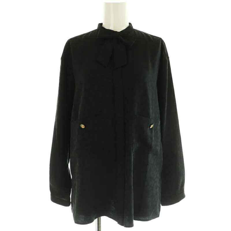 【中古】シャネル CHANEL 23AW レオパードブラウス シャツ 長袖 前開き ココマーク ココボタン ヒョウ柄 シルク 34 黒 ブラック /NR ■OS レディース 【ベクトル 古着】 260204ブランドシャネル CHANEL表記...