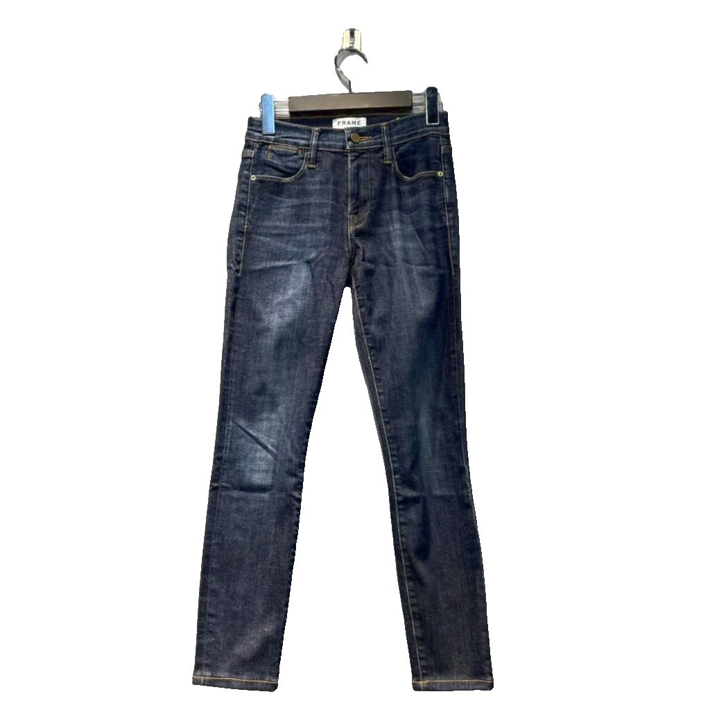 【中古】フレーム FRAME Le Skinny de jeanne スキニー デニム パンツ 24 青 ブルー ■WGA レディース 【ベクトル 古着】 260228表記サイズ24実寸サイズウエスト：約62cm　もも幅：約20cm　裾幅：...