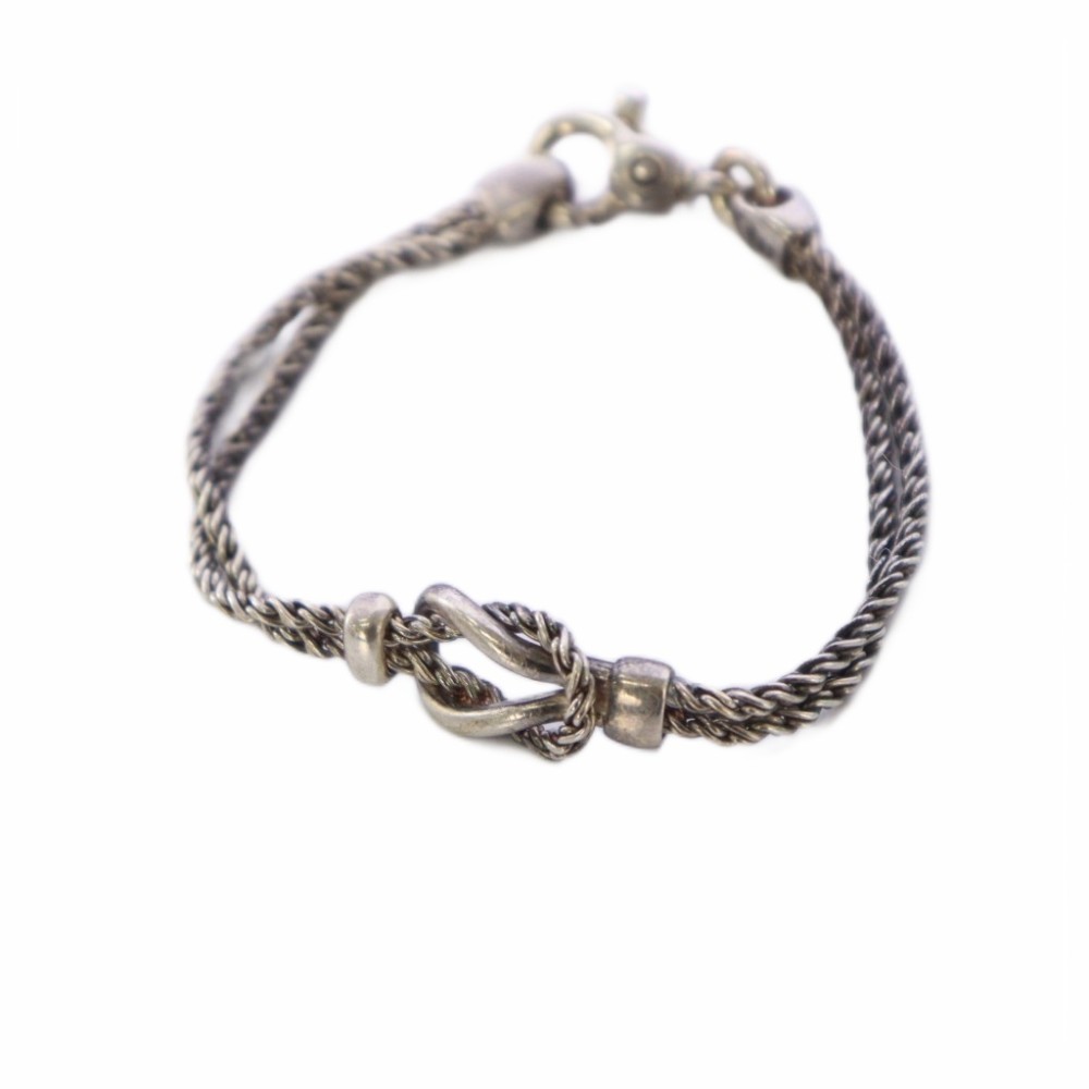 【中古】ティファニー TIFFANY & CO. ダブルロープ センターノット ブレスレット 925 シルバーカラー /KH ■OH メンズ 【ベクトル 古着】 260310ブランドティファニー TIFFANY & CO.実寸サイズ幅：約0...