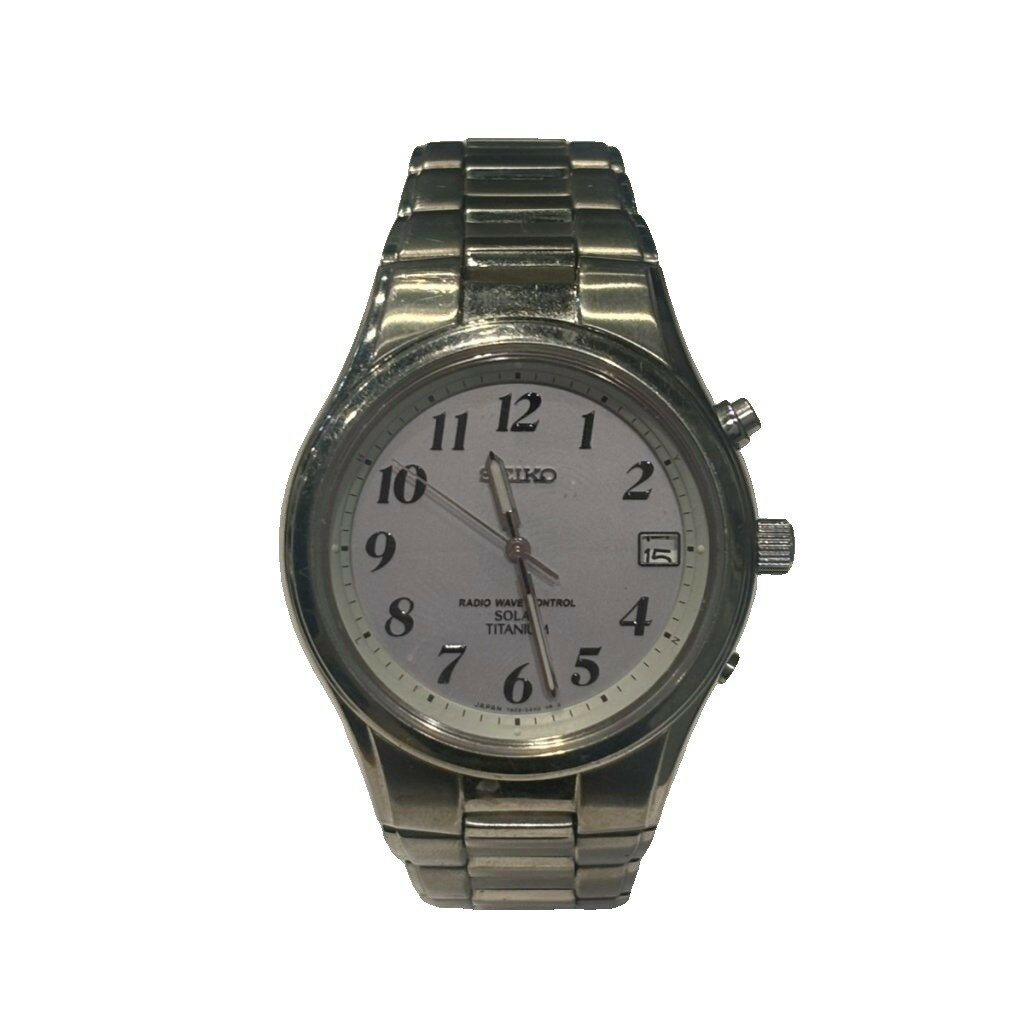 【中古】セイコー SEIKO 腕時計 電波時計 シルバーカラー ■GY99 メンズ 【ベクトル 古着】 260310ブランドセイコー SEIKO表記サイズ-実寸サイズバンド幅：約2cm　腕周り：約18cm　ケース・タテ：約30mm　ケース・...