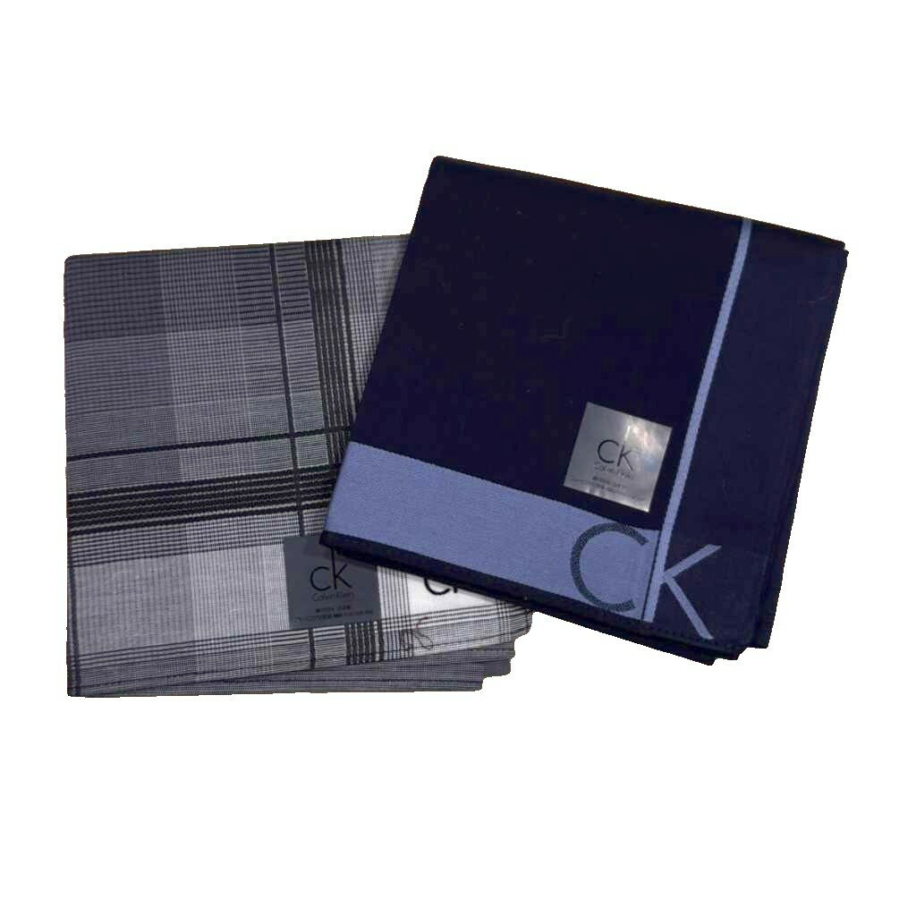 【中古】未使用品 カルバンクライン CALVIN KLEIN タグ付き ハンカチ 2枚セット 紺 ネイビー グレー ■GY99 メンズ 【ベクトル 古着】 260412ブランドカルバンクライン CALVIN KLEIN実寸サイズ約46×46...