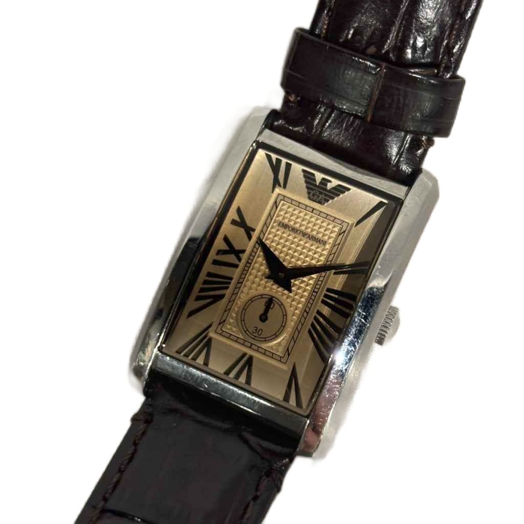 【中古】エンポリオアルマーニ EMPORIO ARMANI 腕時計 クォーツ レザー ブラウン ジャンク ■GY99 メンズ 【ベクトル 古着】 260420ブランドエンポリオアルマーニ EMPORIO ARMANI実寸サイズバンド幅：1....