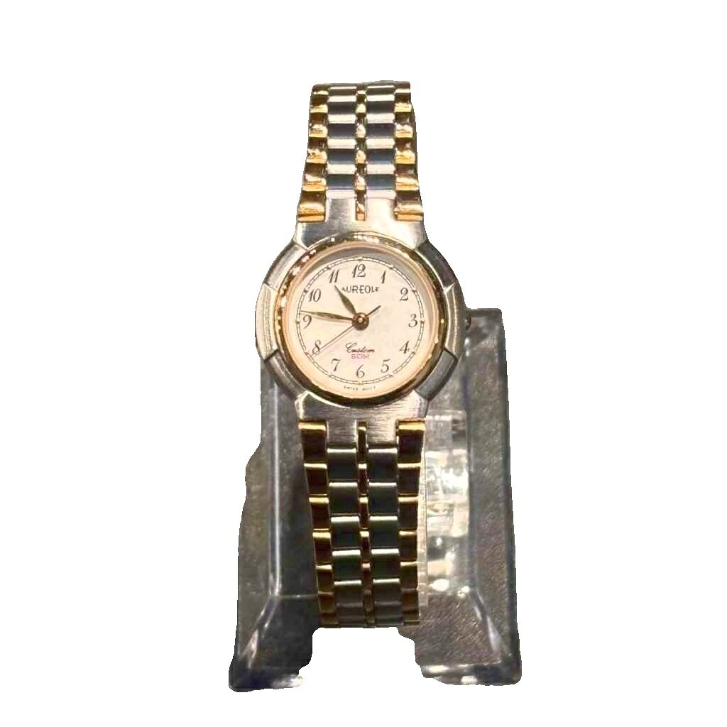 【中古】AUREOLE 腕時計 箱付き ジャンク シルバーカラー ■GY99 レディース 【ベクトル 古着】 260428実寸サイズバンド幅：1cm　腕周り：17cm　ケース・タテ：20mm　ケース・ヨコ（リューズは除く）：20mm　　色シ...