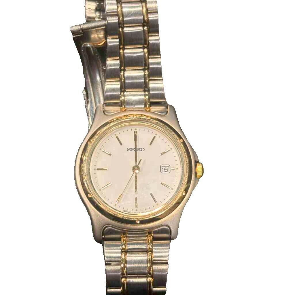 【中古】セイコー SEIKO 腕時計 クォーツ ジャンク ゴールドシルバーカラー ■GY99 レディース 【ベクトル 古着】 260503ブランドセイコー SEIKO実寸サイズバンド幅：1cm　腕周り：15cm　ケース・タテ：20mm　ケー...