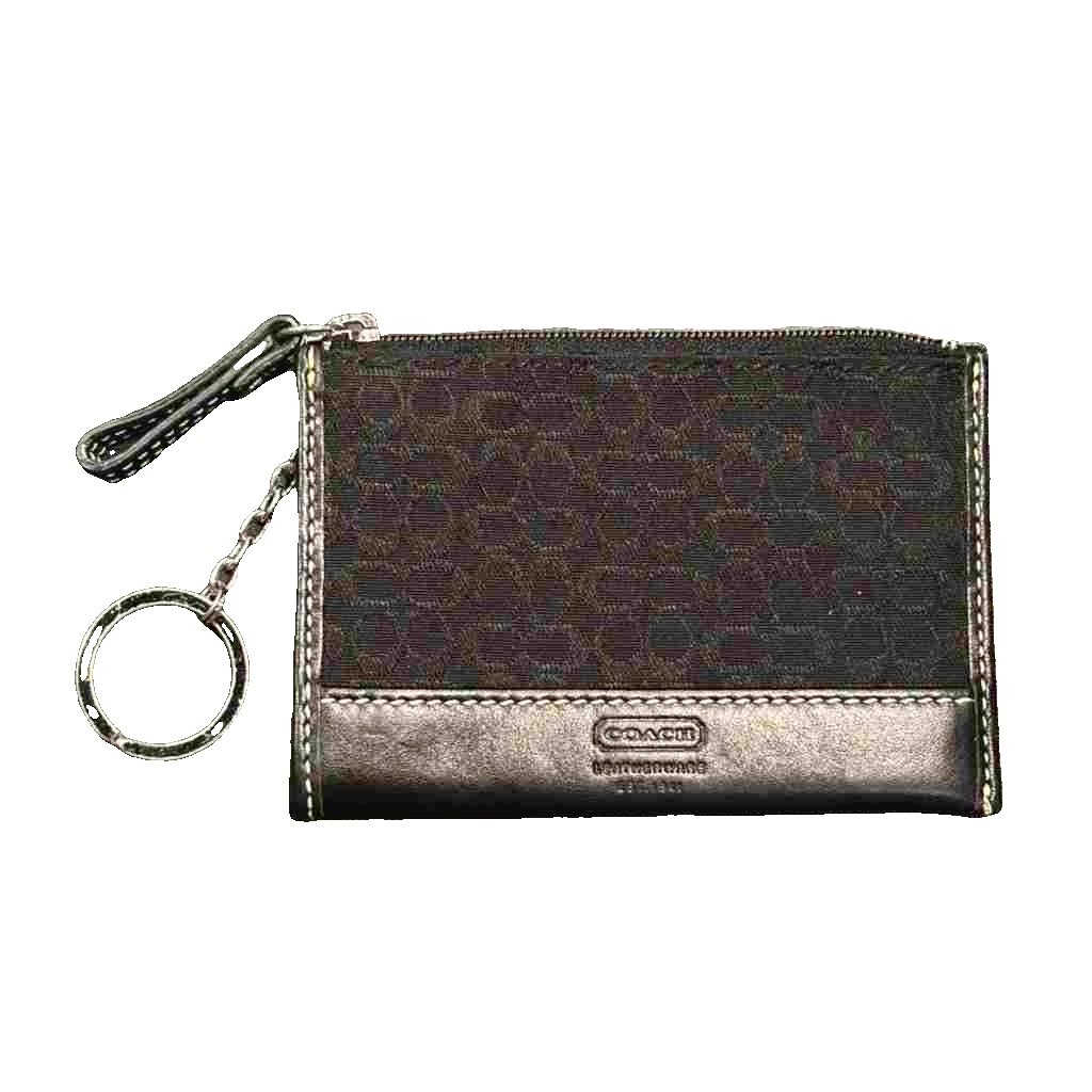 【中古】コーチ COACH カードケース シグネチャー キャンバス レザー 切り替え 黒 ブラック ■GY99 メンズ レディース 【ベクトル 古着】 260624ブランドコーチ COACH実寸サイズタテ 約8cm　ヨコ 約11.5cm　色...