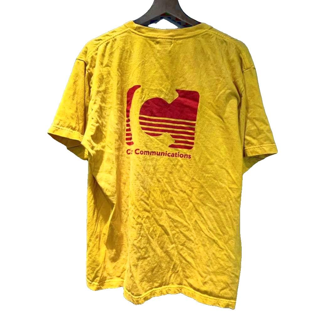 【中古】color communication Tシャツ 半袖 バックプリント XL ?色 イエロー メンズ 【ベクトル 古着】 260725表記サイズXL実寸サイズ肩幅：48cm　身幅：58cm　着丈：72cm　袖丈：22cm　　素材綿 ...