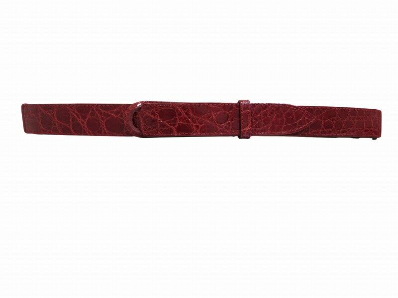 【中古】未使用品 オルチアーニ ORCIANI ベルト メンズ クロコ レザー レッド バックルレス メンズ 【ベクトル 古着】 260403ブランドオルチアーニ ORCIANI実寸サイズ全長:98cm~135　幅:3cm　素材レザー色レッ...