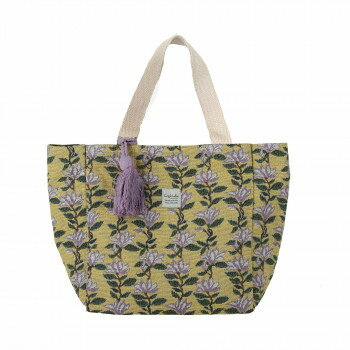 鮮やかなデザインのバッグです。お出かけのお供に。サイズ約24×24×12cm個装サイズ：36.5×26.1×4.3cm重量個装重量：250g素材・材質本体:綿65%、ポリエステル35%裏地:綿100%生産国インド※複数個ご購入の場合、別途送...