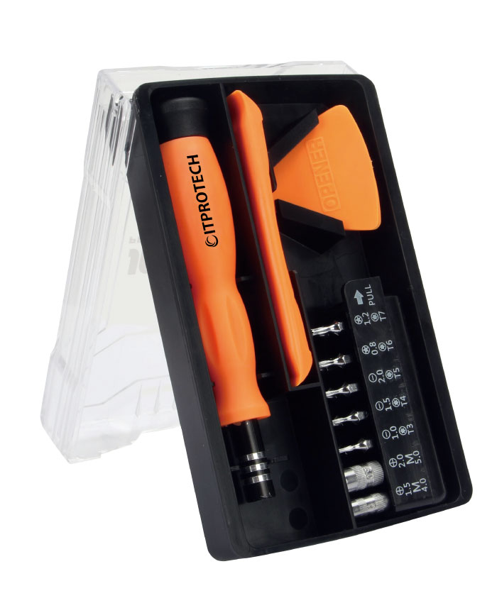 精密機器の分解・メンテナンスに必要な工具を選定して揃えたポケットサイズの精密ツールキットです。 必要最低限な工具が揃っていてスマートフォン、パソコン本体、ゲーム機、カメラなどの分解・修理で細かな作業に最適です。 14種のビットとドライバー、...